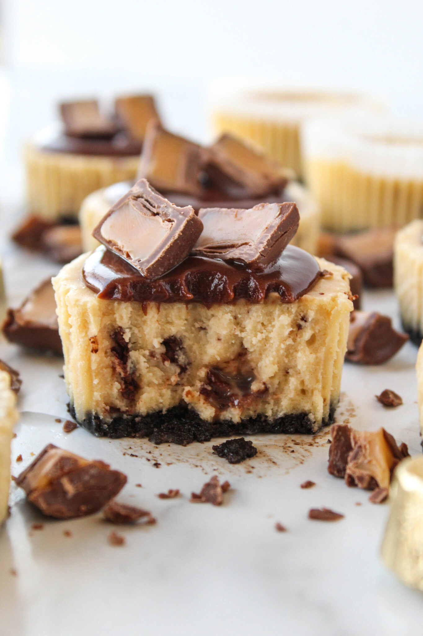 Mini Rolo Cheesecakes - Baking You Happier