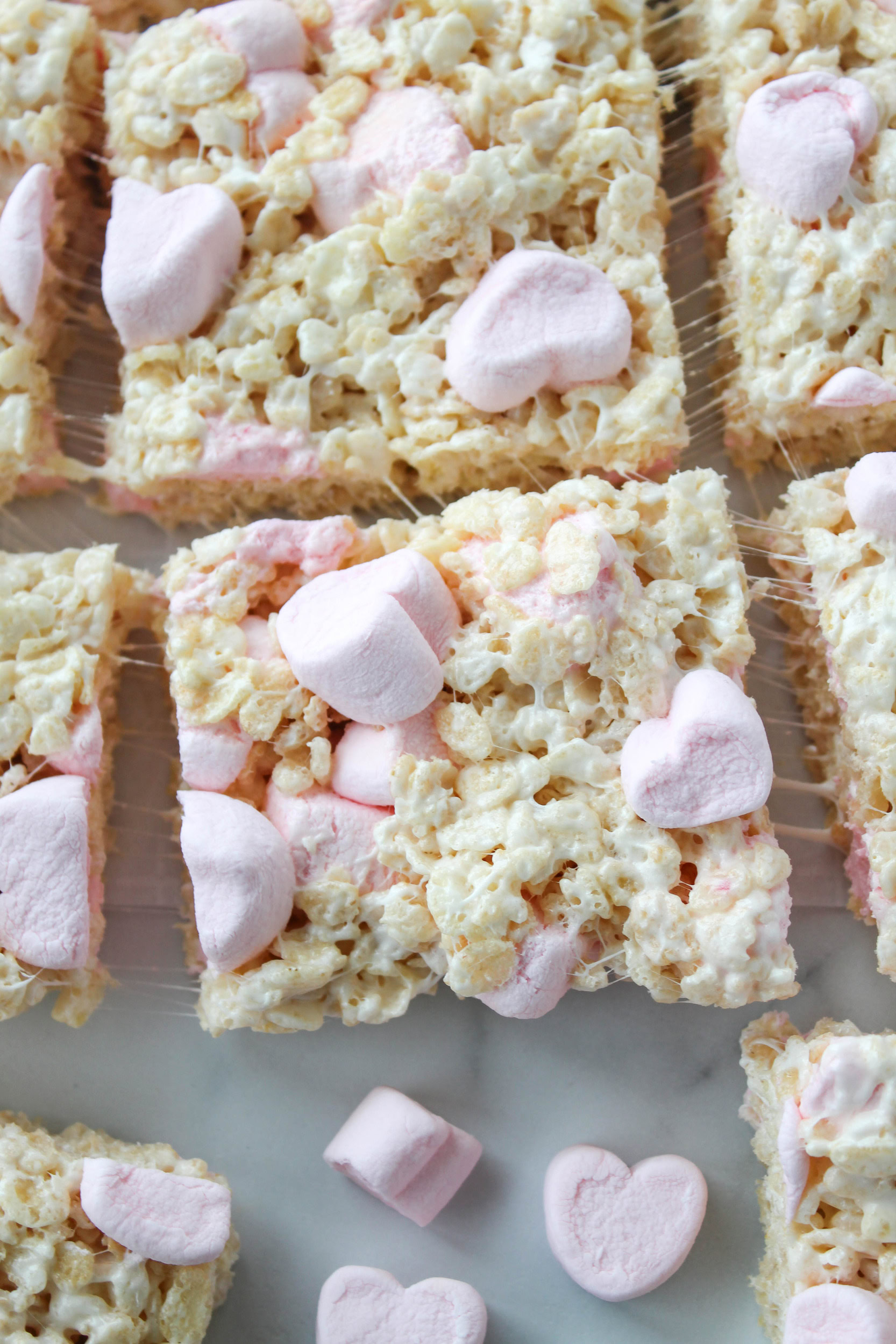 Valentine Marshmallow Rice Krispie Treats - Baking You Happier