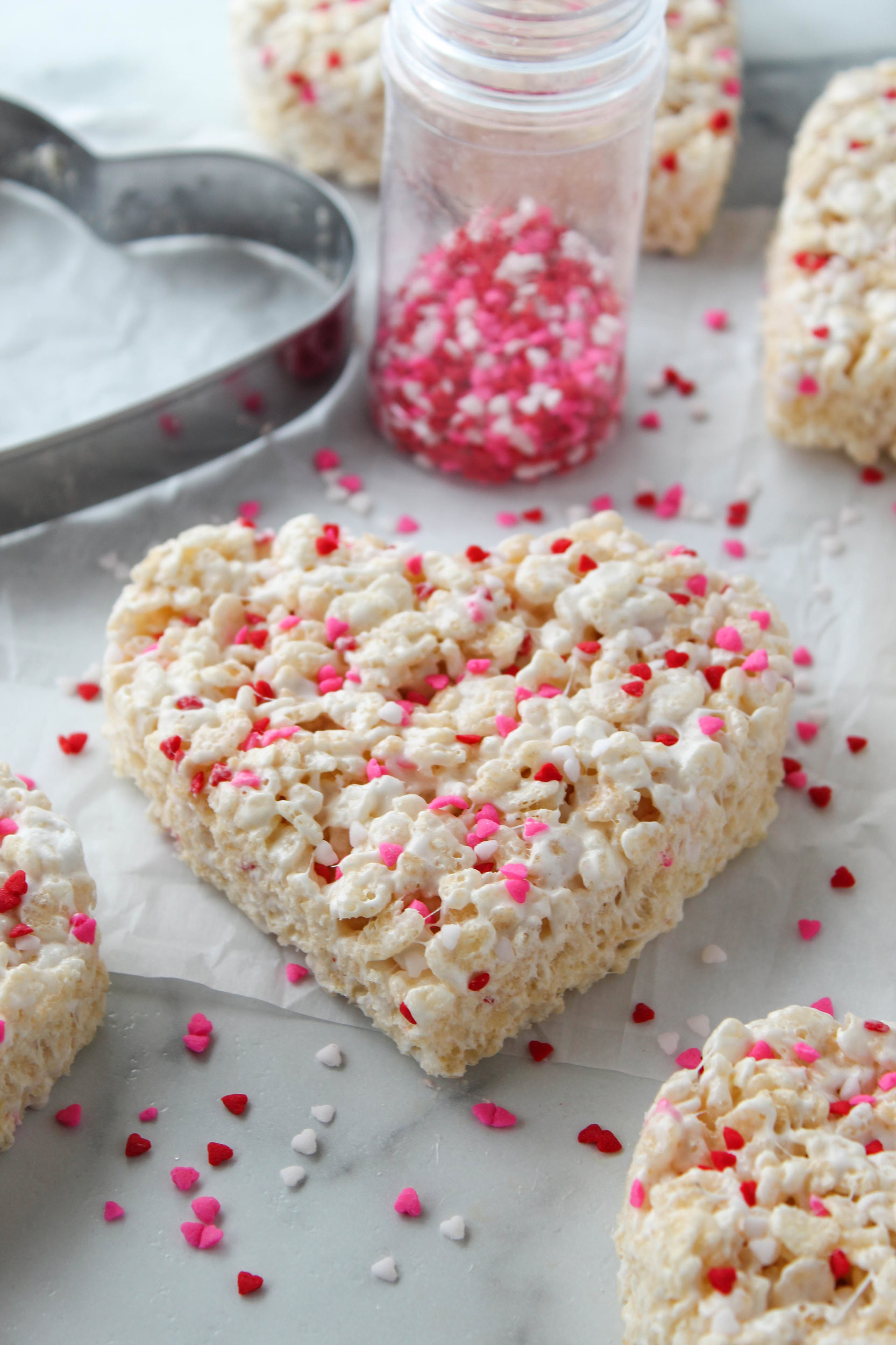 Rice Krispie Valentine Hearts | Baking You Happier