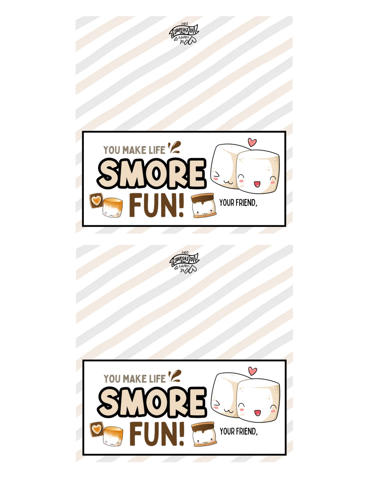 Free Printable You Make Life S’more Fun Valentine Bag Topper - Baking ...