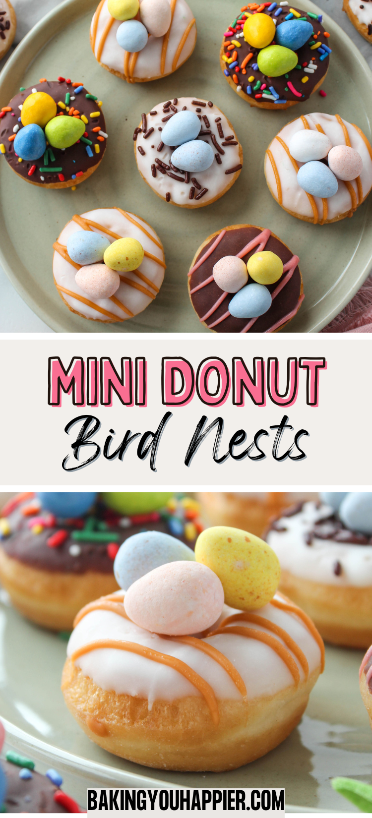 Mini Bird Nest Donuts - Baking You Happier