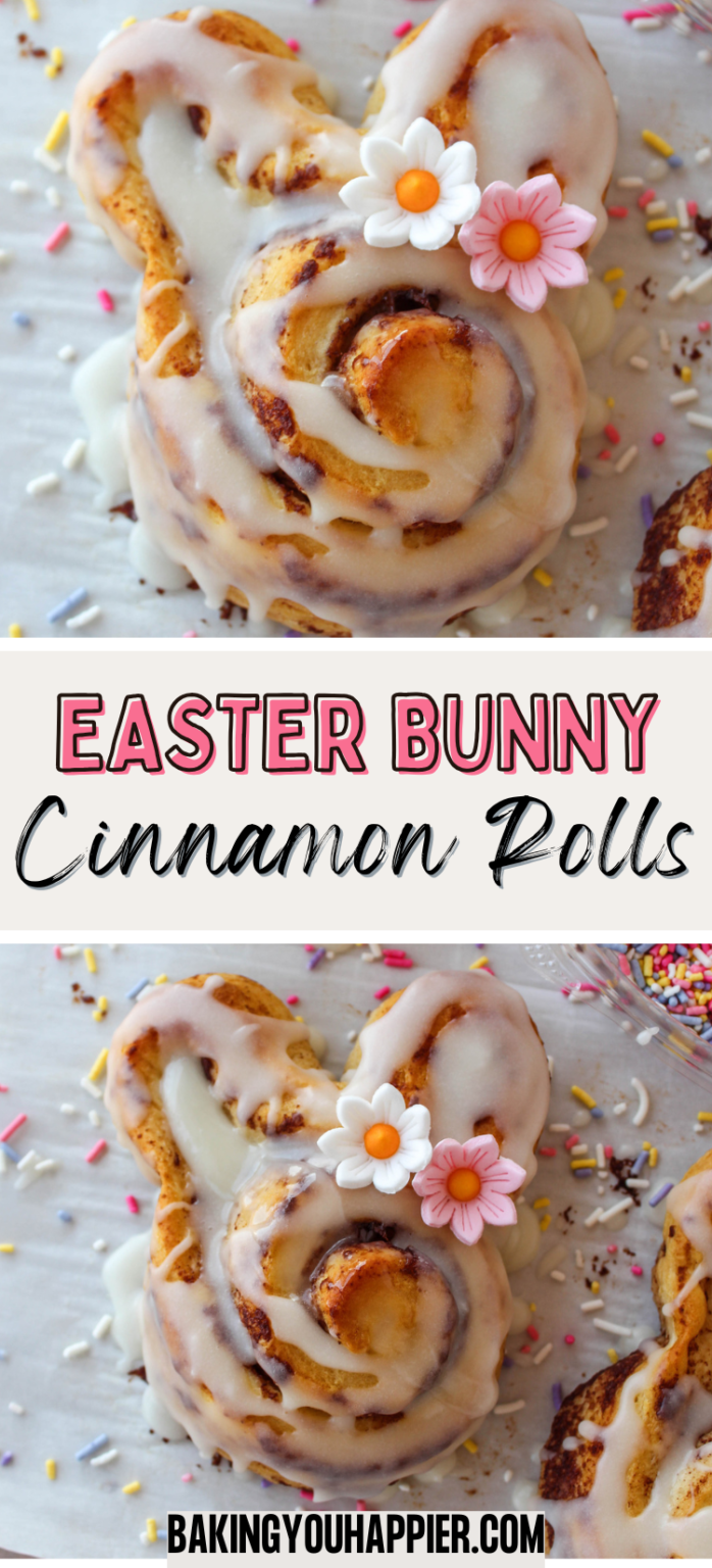 Easter Bunny Cinnamon Rolls - Baking You Happier