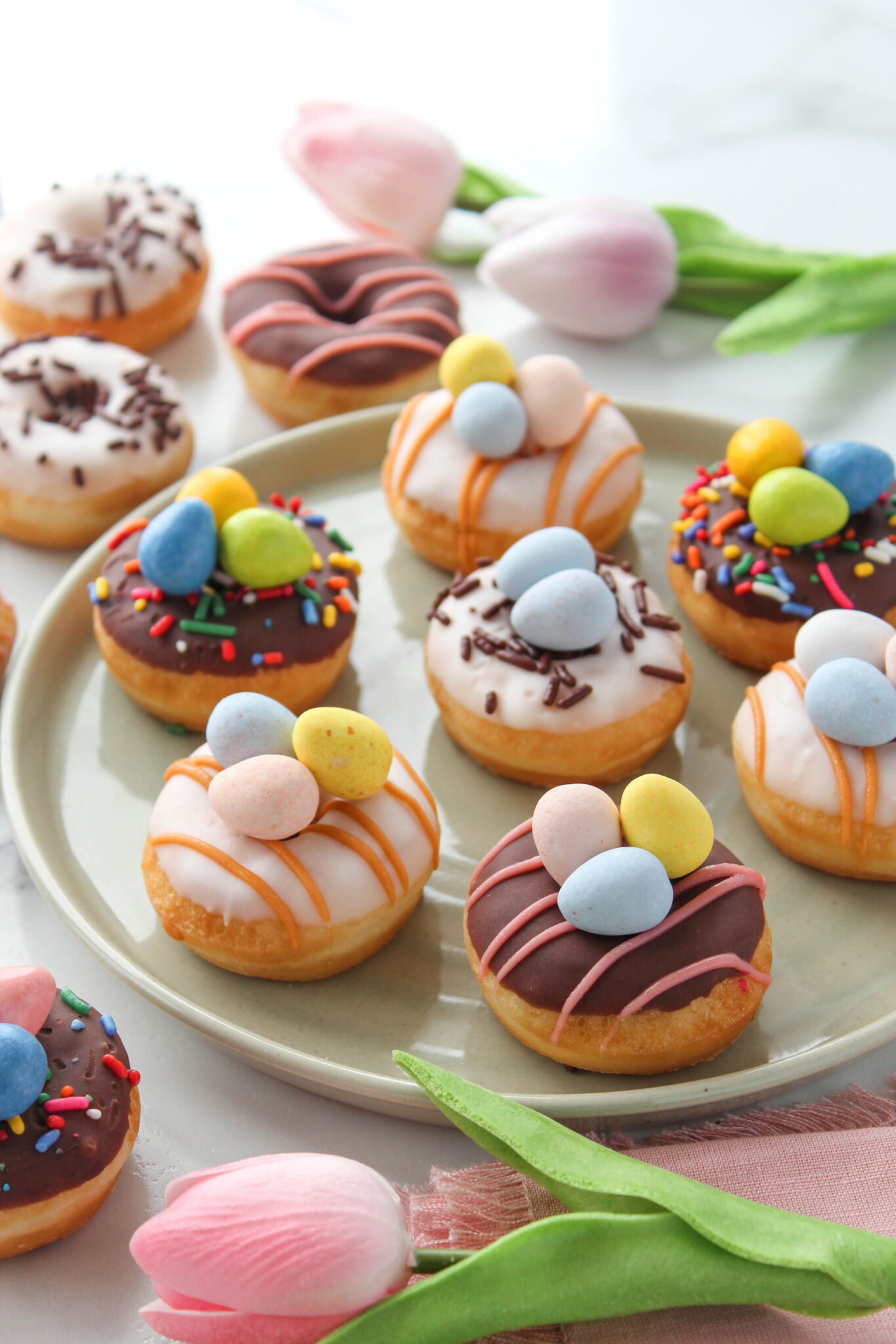 Mini Bird Nest Donuts - Baking You Happier