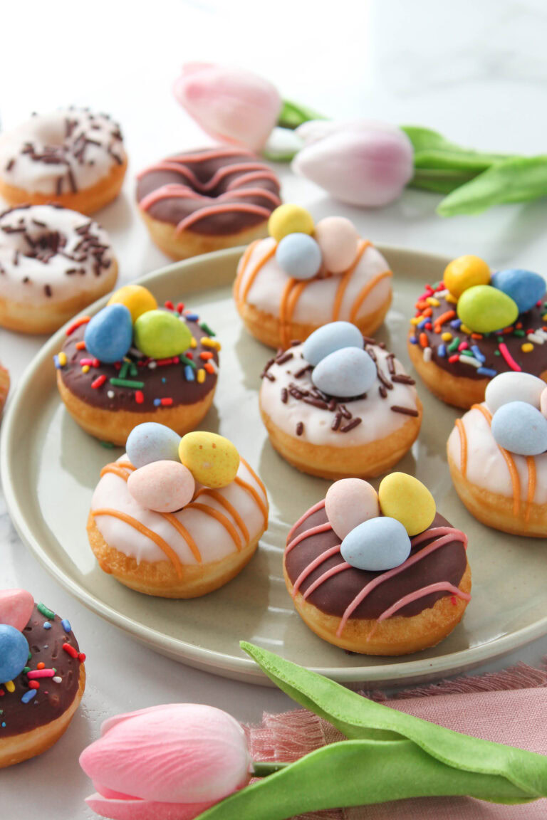 Mini Bird Nest Donuts - Baking You Happier