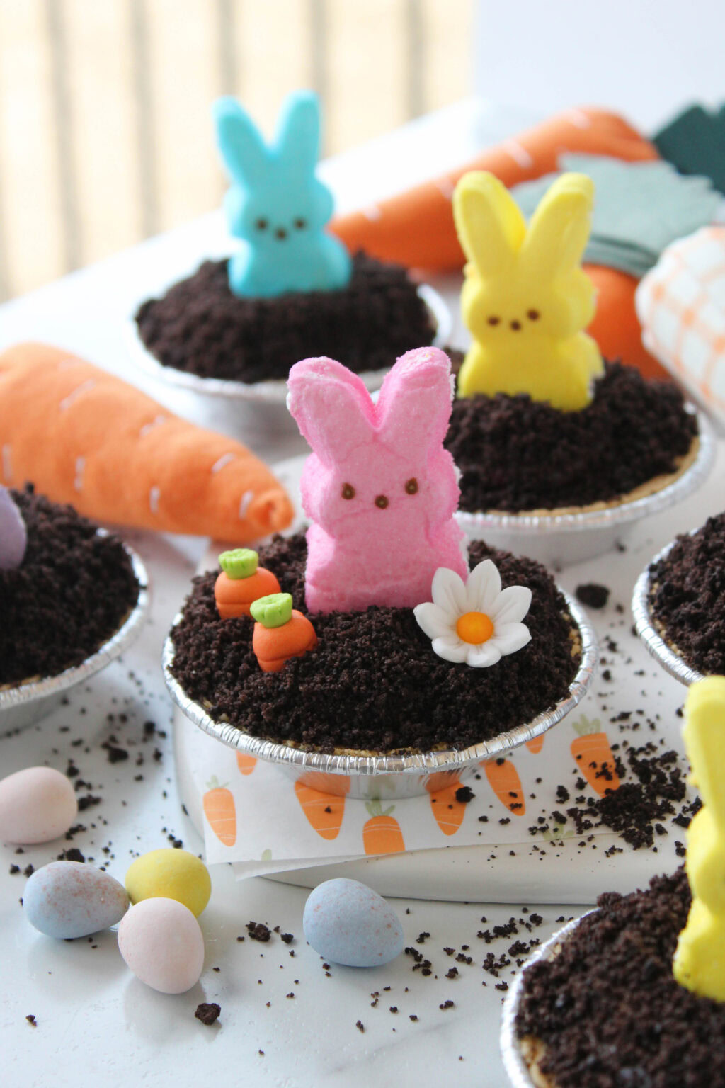 Mini Peeps Dirt Cake Pies | Baking You Happier