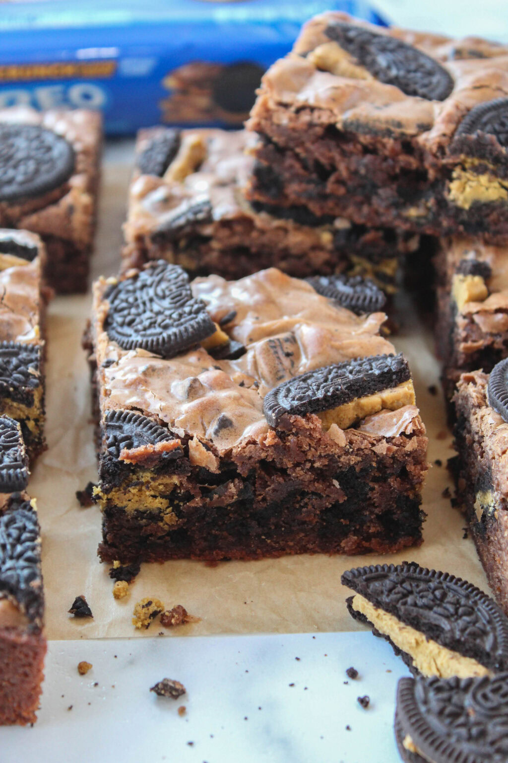 Toffee Oreo Brownies | Baking You Happier