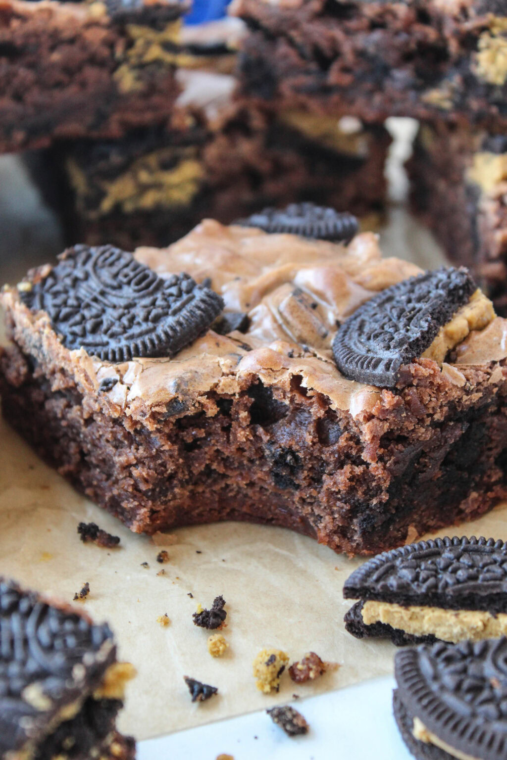 Toffee Oreo Brownies | Baking You Happier