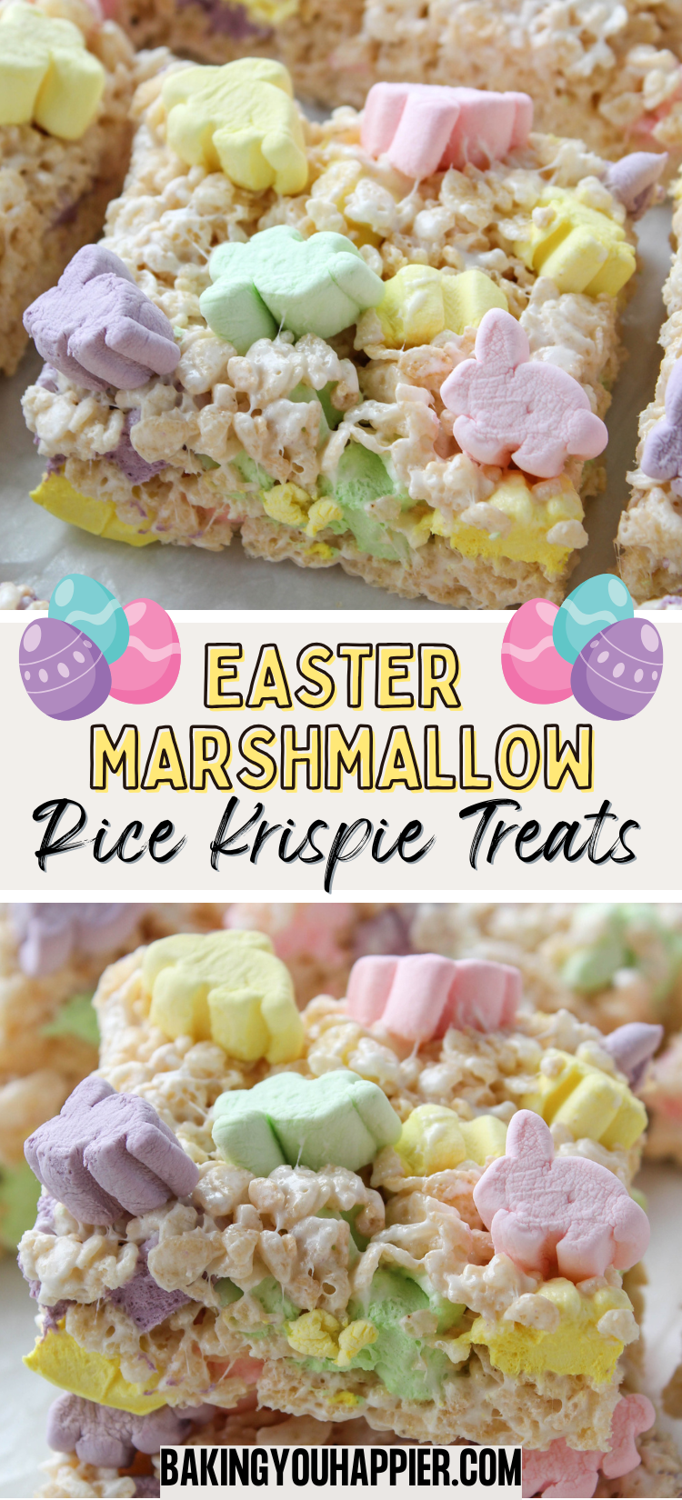 Easter Marshmallow Rice Krispie Treats | Baking You Happier