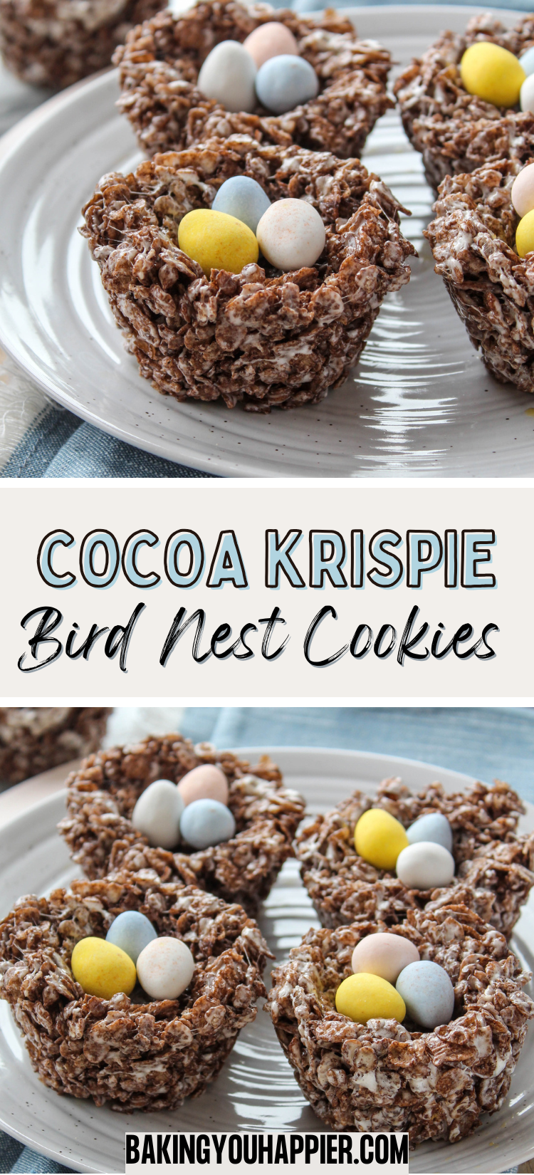 Cocoa Krispie Bird Nest Cookies - Baking You Happier