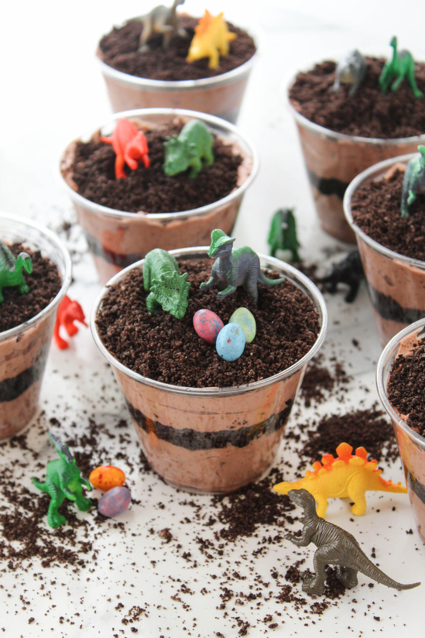 Dinosaur Oreo Dirt Cake Cups - Baking You Happier