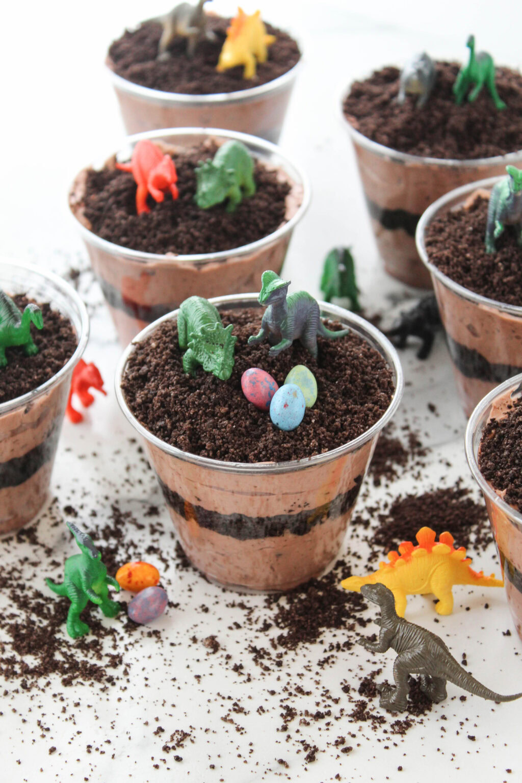 Dinosaur Oreo Dirt Cake Cups - Baking You Happier