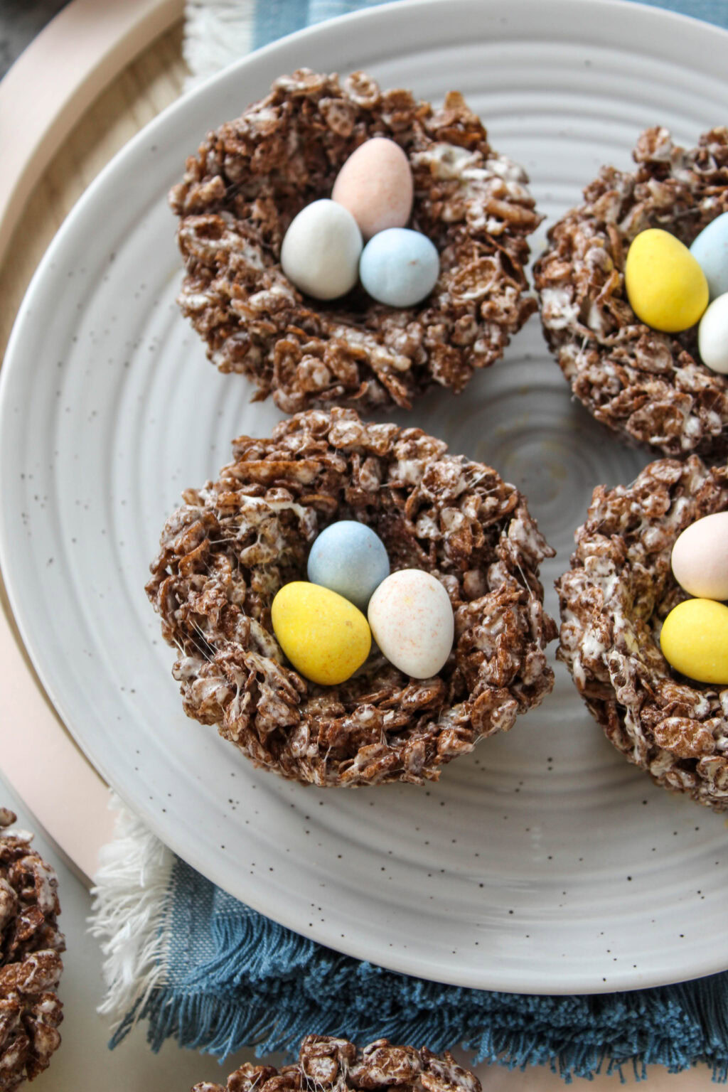 Cocoa Krispie Bird Nest Cookies - Baking You Happier