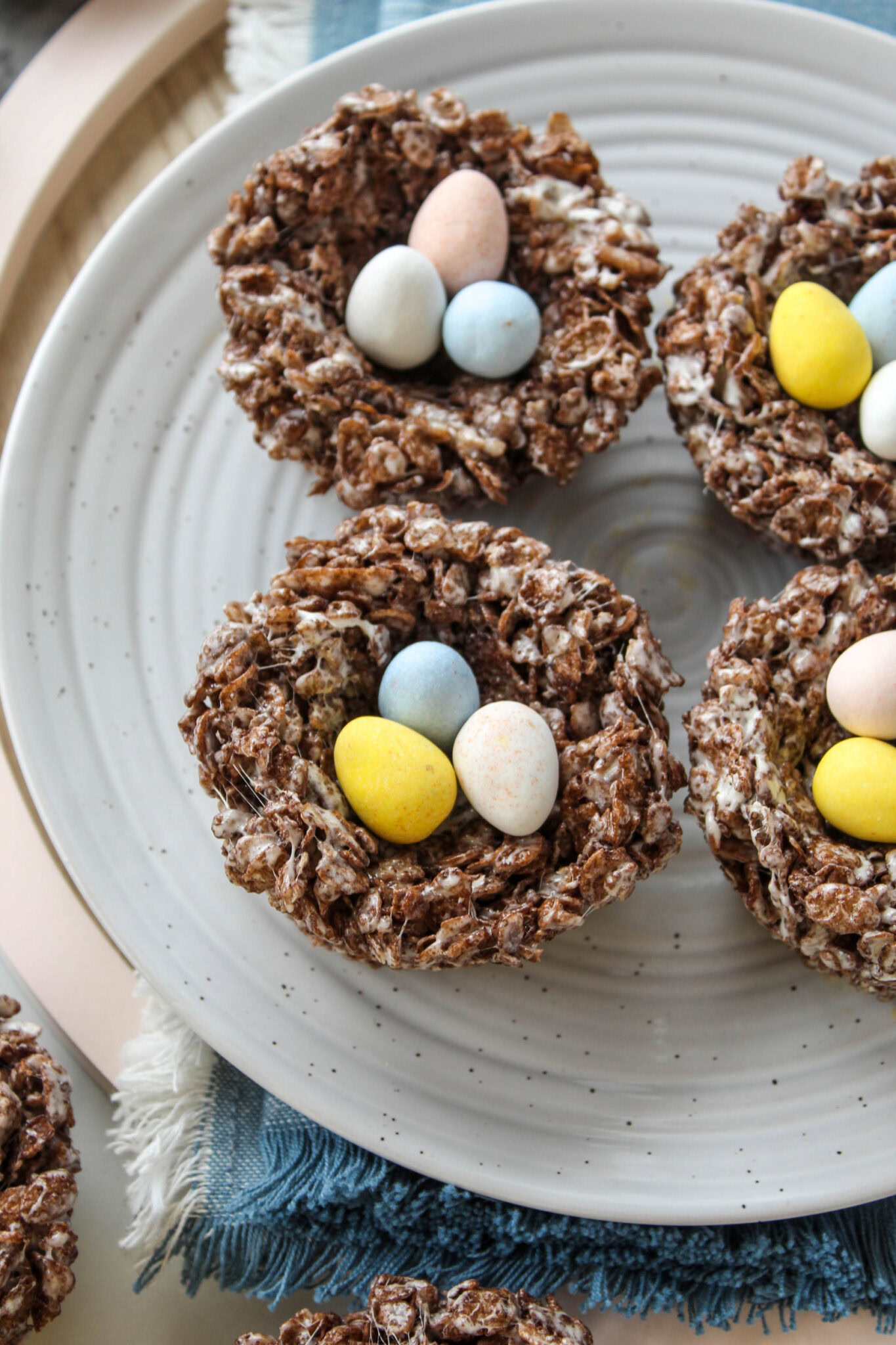 Cocoa Krispie Bird Nest Cookies - Baking You Happier