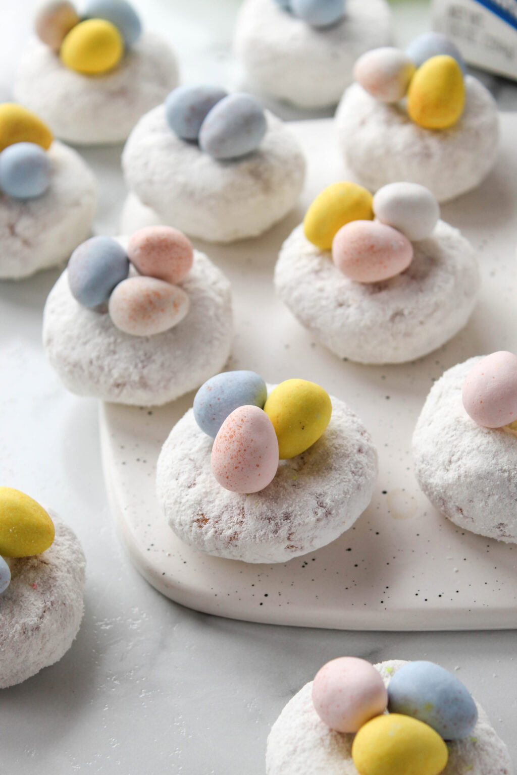 Mini Powdered Donut Bird Nests | Baking You Happier