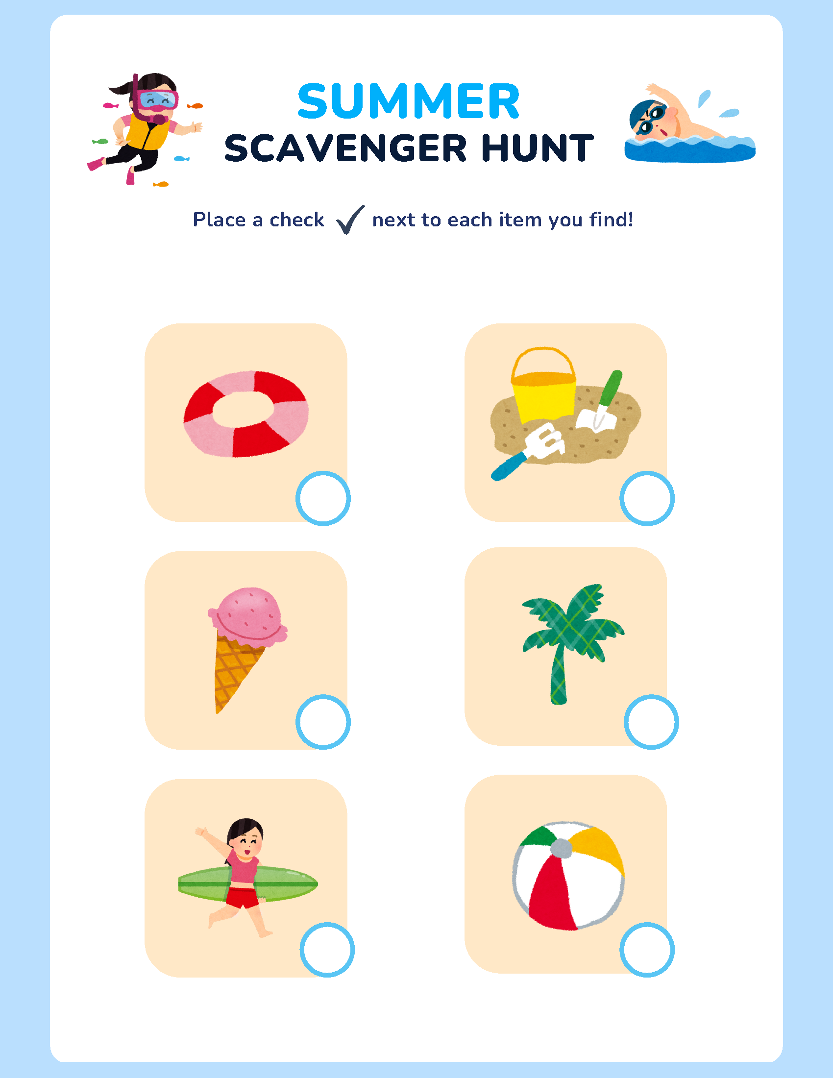 Free Printable Summer Activity Sheets | Baking You Happier