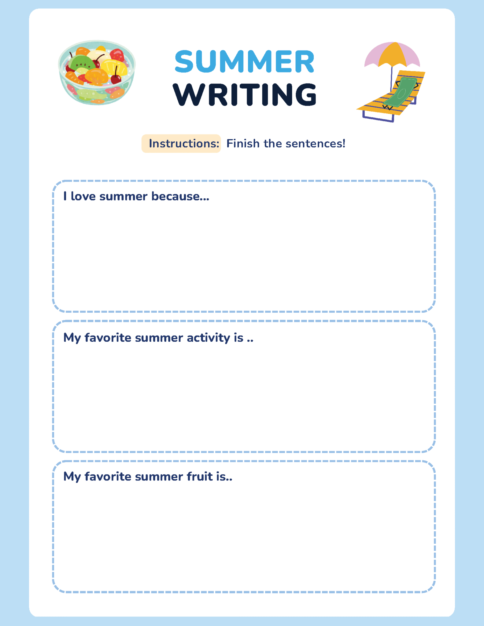 Free Printable Summer Activity Sheets | Baking You Happier