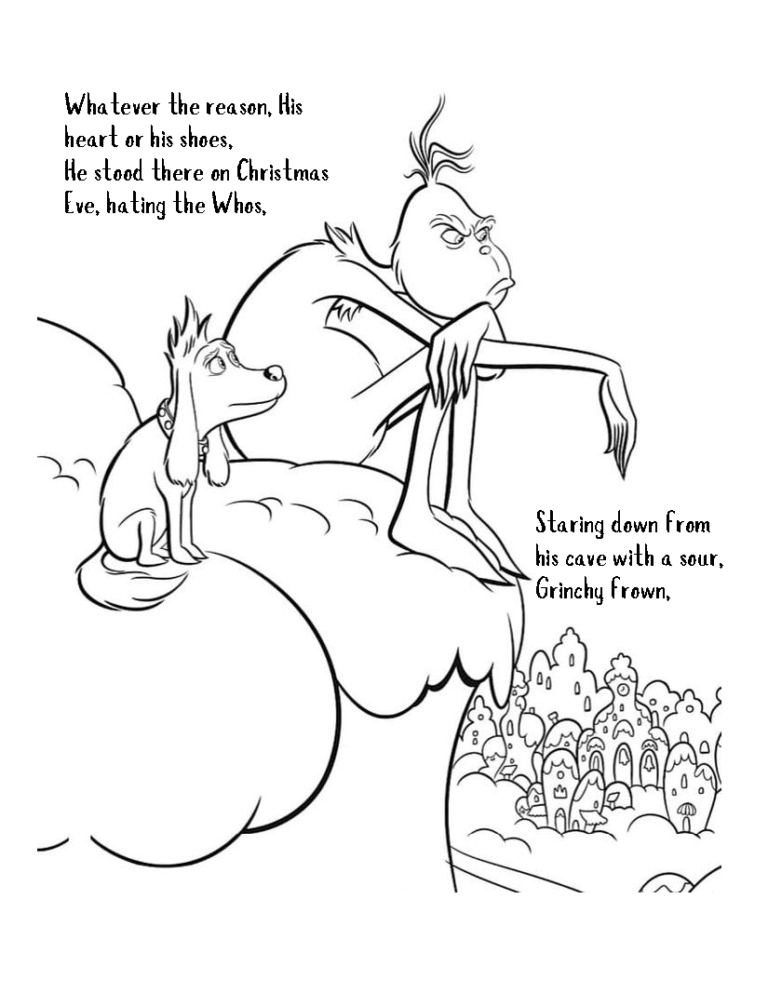 Free Printable Grinch Coloring Book | Baking You Happier