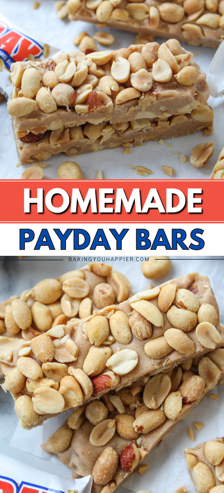 Homemade Payday Candy Bar - Baking You Happier