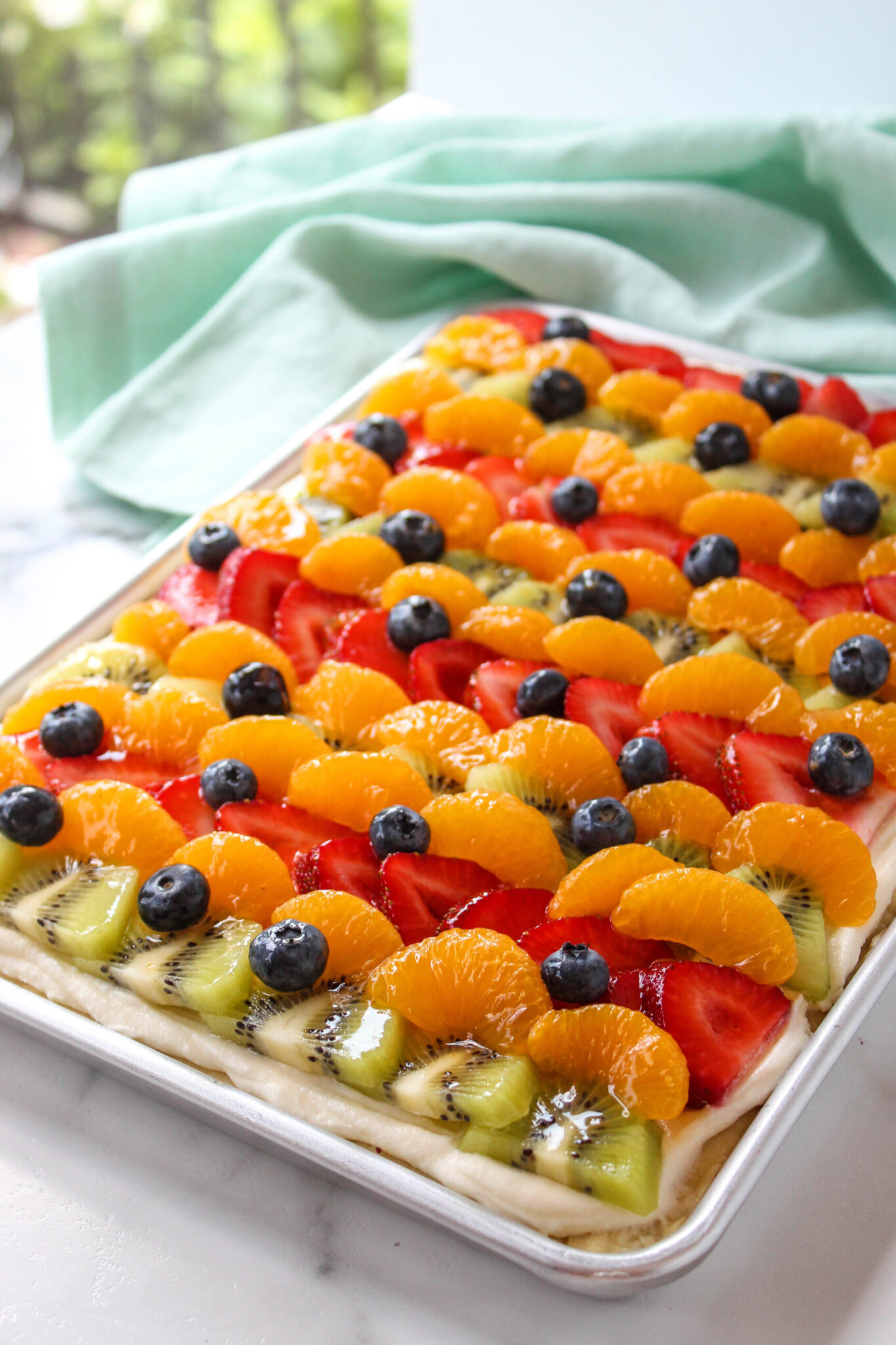 Fruit Pizza Sugar Cookie Bars - Baking You Happier