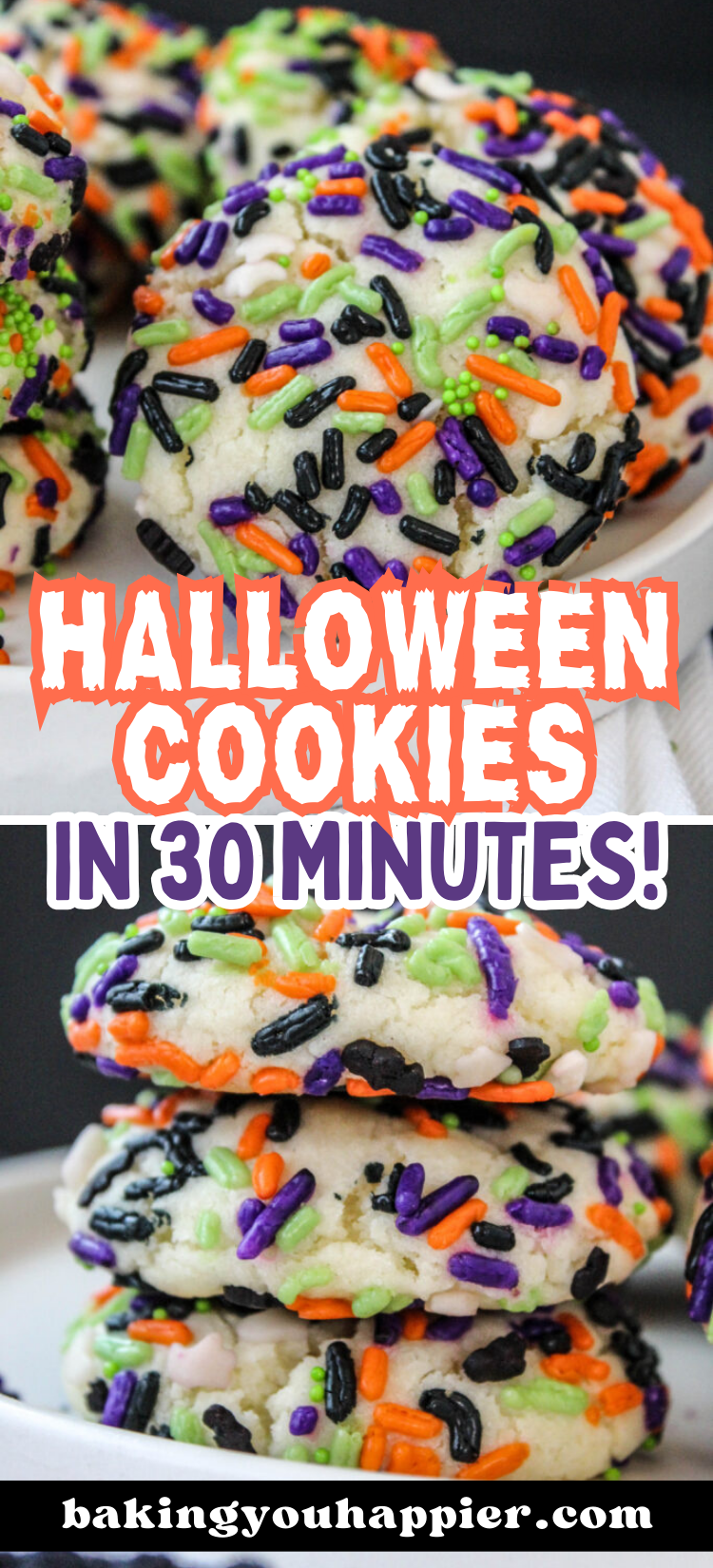 Halloween Sprinkle Cake Mix Cookies - Baking You Happier