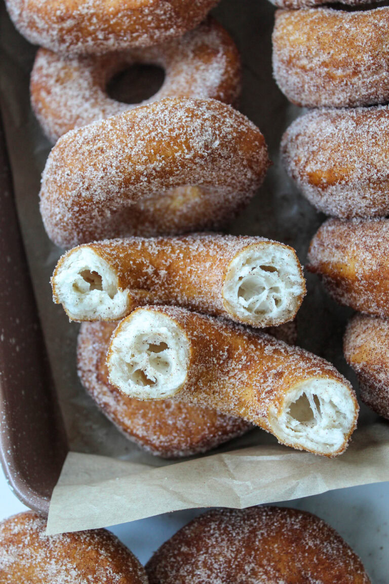 Cinnamon Sugar Canned Biscuit Donuts - Baking You Happier