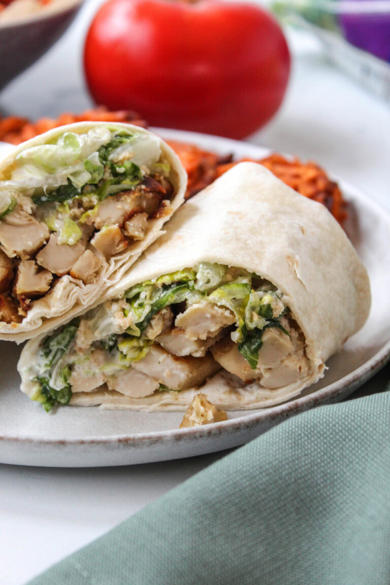 Vegetarian Chicken Caesar Wrap - Baking You Happier