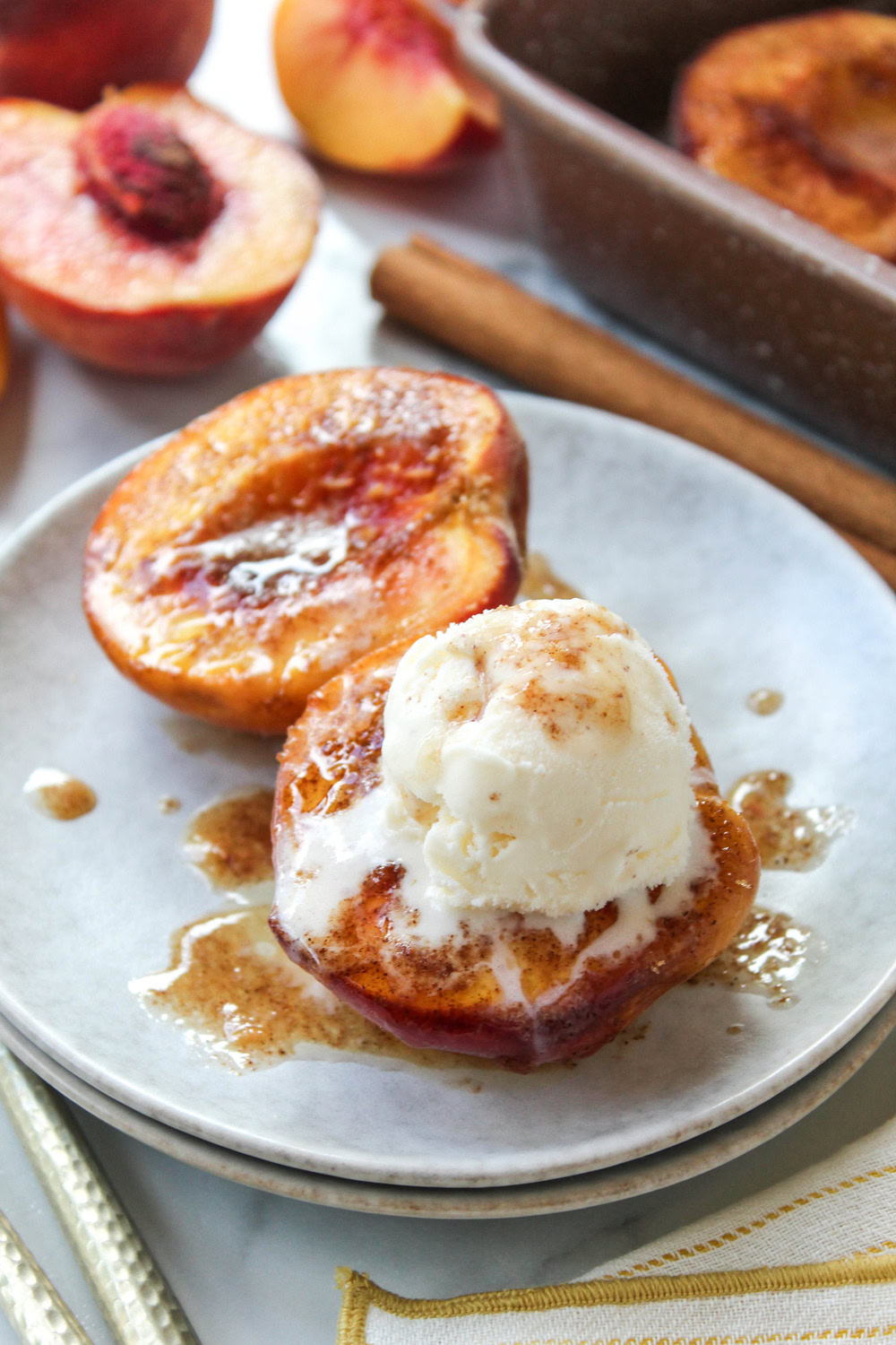 Baked Peaches - Baking You Happier