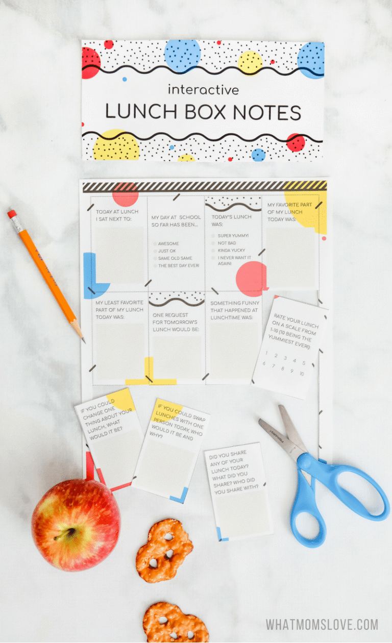 20 Free Sets of Printable Lunchbox Notes - Baking You Happier
