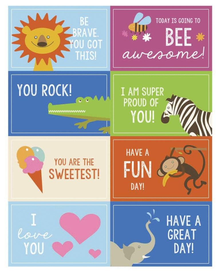 20 Free Printable Lunchbox Notes - Baking You Happier