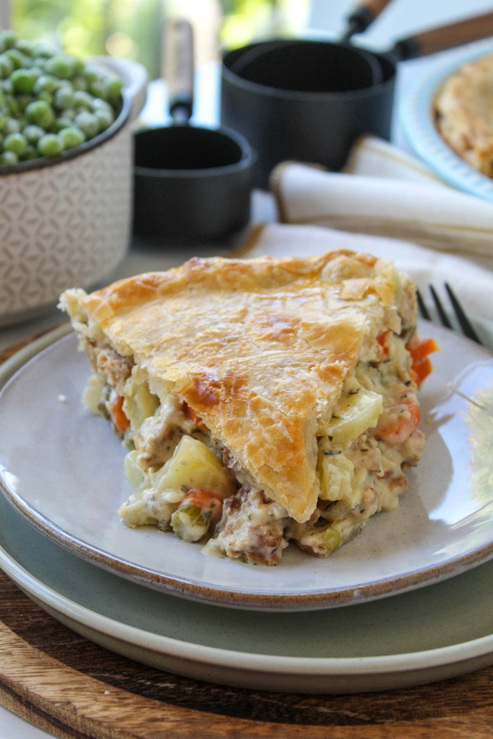 Homemade Vegetarian Chicken Pot Pie - Baking You Happier