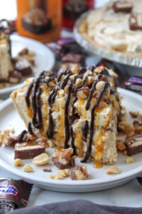 No Bake Snickers Pie - Baking You Happier
