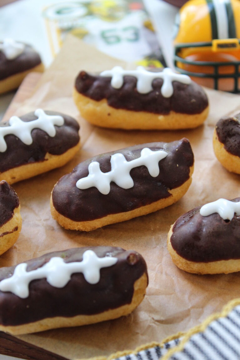 Mini Football Eclairs - Baking You Happier