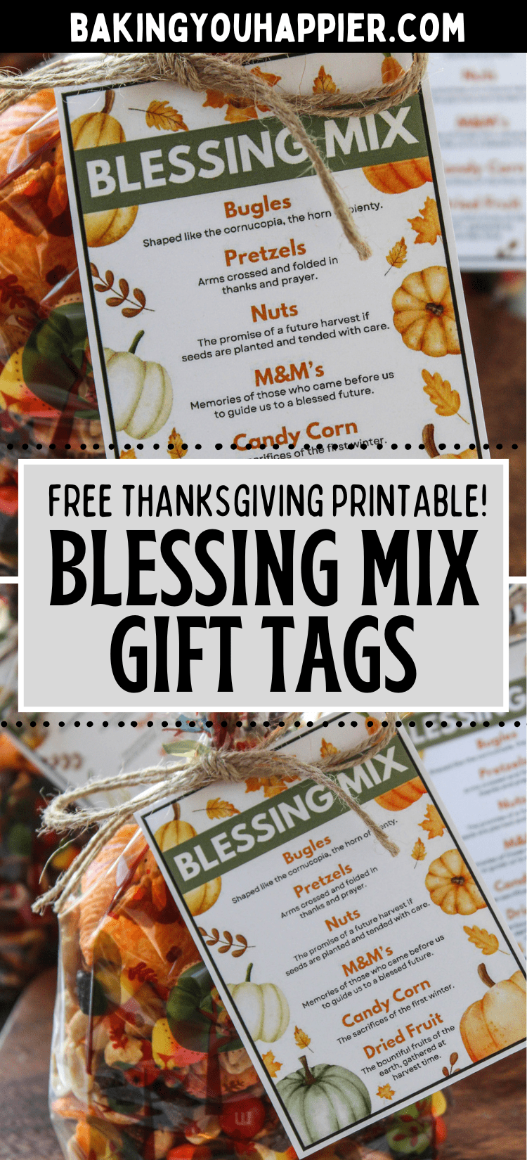 Free Printable Thanksgiving Blessing Mix Gift Tags - Baking You Happier