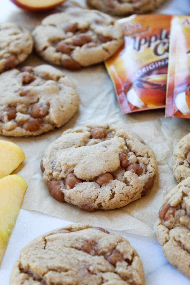Caramel Apple Cider Cookies - Baking You Happier
