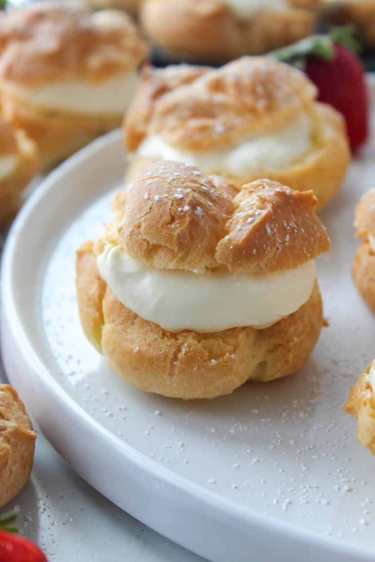 Cream Puffs with Custard Filling - Baking You Happier