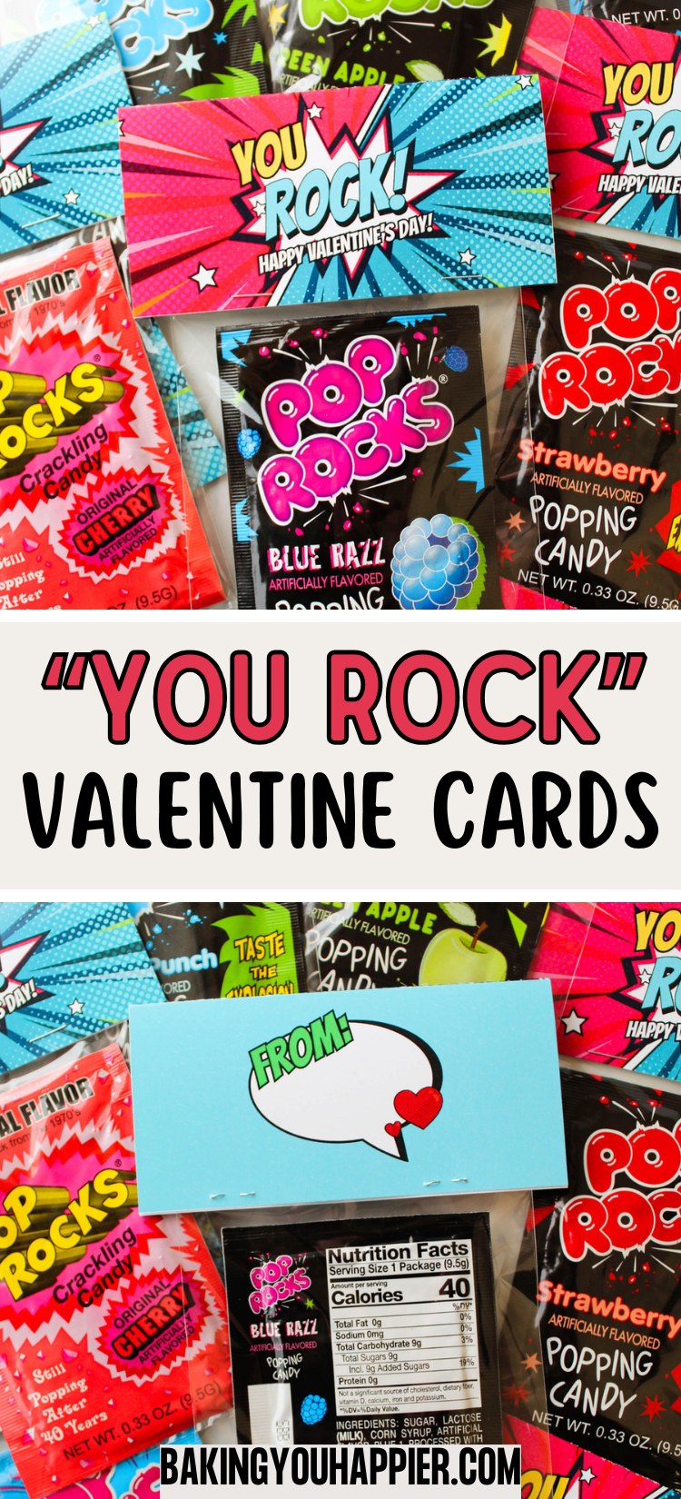Free Printable “You Rock” Pop Rocks Valentine’s Day Bag Topper - Baking ...