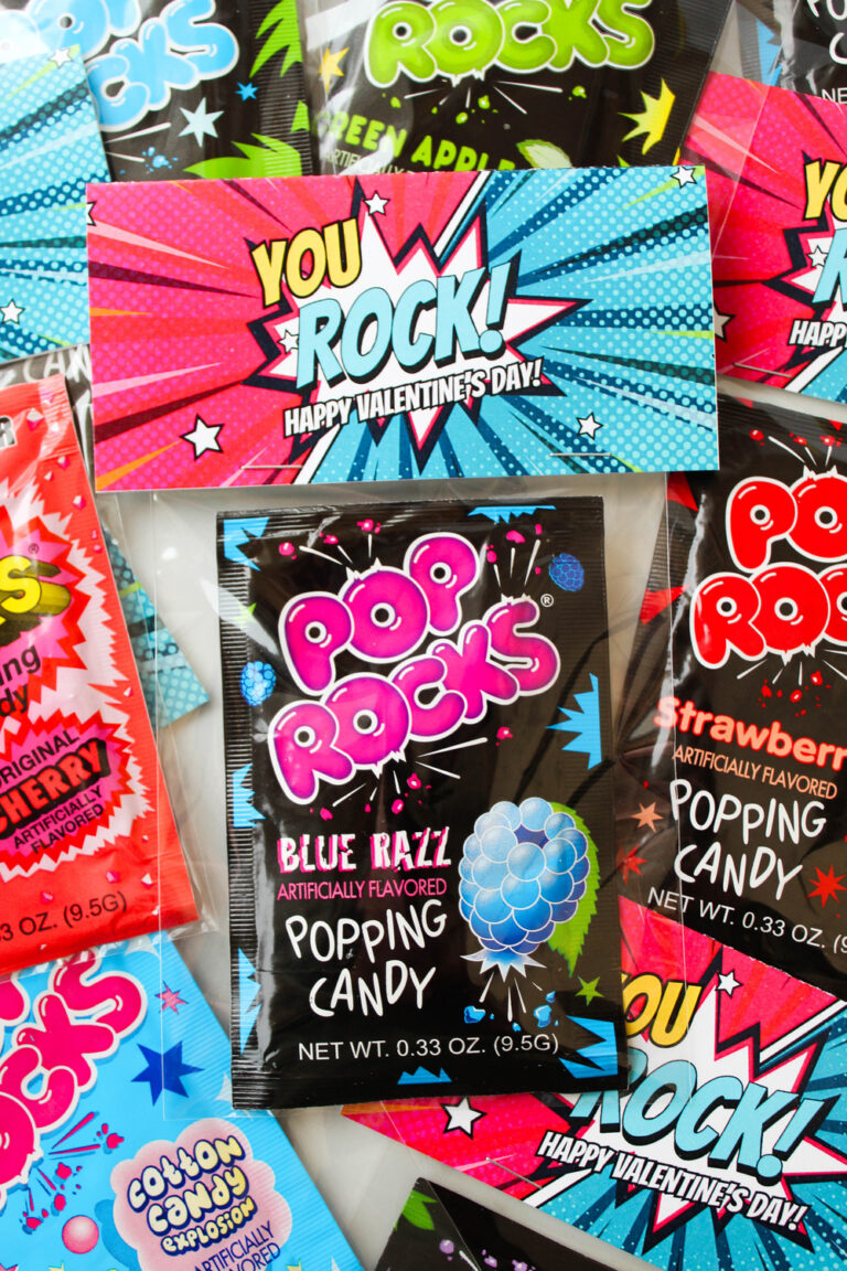 Free Printable “You Rock” Pop Rocks Valentine’s Day Bag Topper - Baking ...