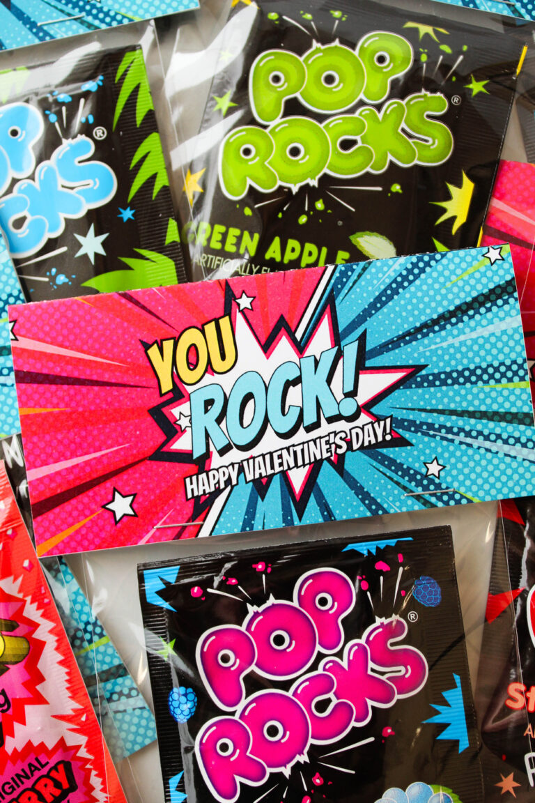 Free Printable “You Rock” Pop Rocks Valentine’s Day Bag Topper - Baking ...