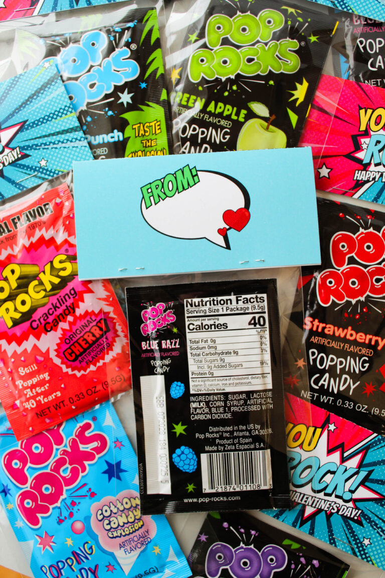 Free Printable “You Rock” Pop Rocks Valentine’s Day Bag Topper - Baking ...